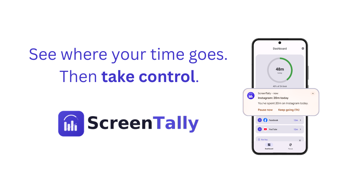ScreenTally — Privacy-First Screen Time Tracker for Android & Chrome